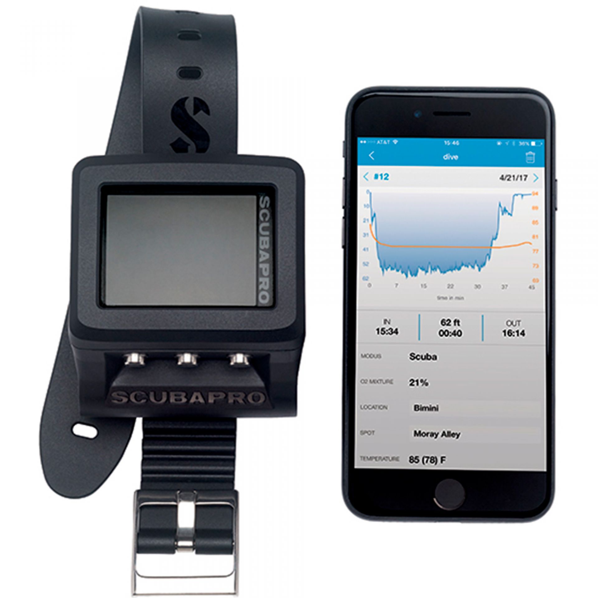 SCUBAPRO - GALILEO 2 (G2) mit LED-Sender und HR-Brustgurt Tauchcomputer